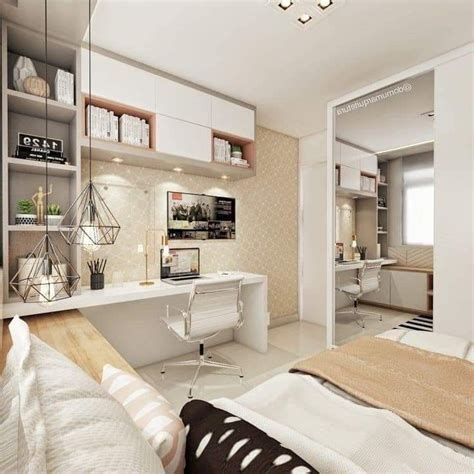 Home Office Workspace Bedroom Interior Home Room Design Small Room Bedroom