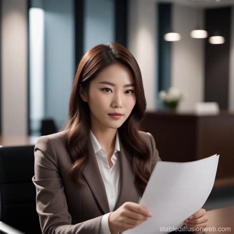 Japanese Woman Conducting Solo Corporate Interview Stable Diffusion