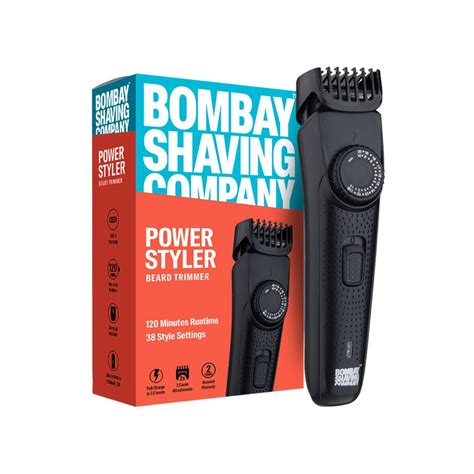 Bombay Shaving Company Power 38 Styler Beard Trimmer For Men Black 2w
