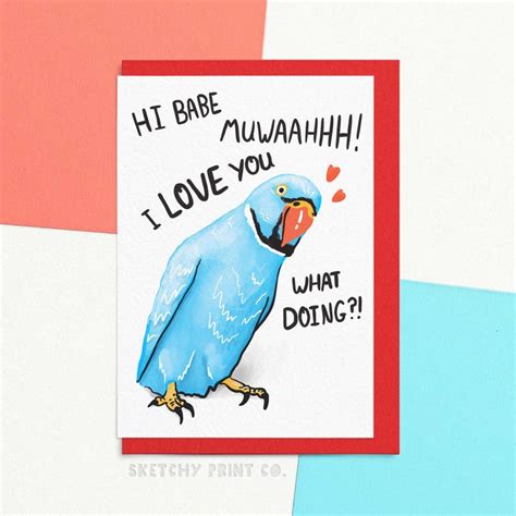 Parrot Card Etsy