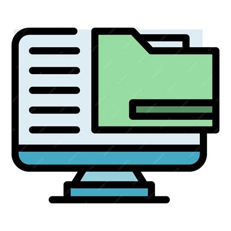 Premium Vector Computer Folder Icon Outline Vector Cms Development