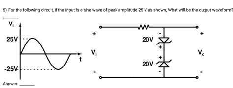 Solved For The Following Circuit If The Input Is A Sine Chegg