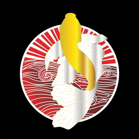 Icono Del Logotipo Del Vector De Pez Koi Vector Premium