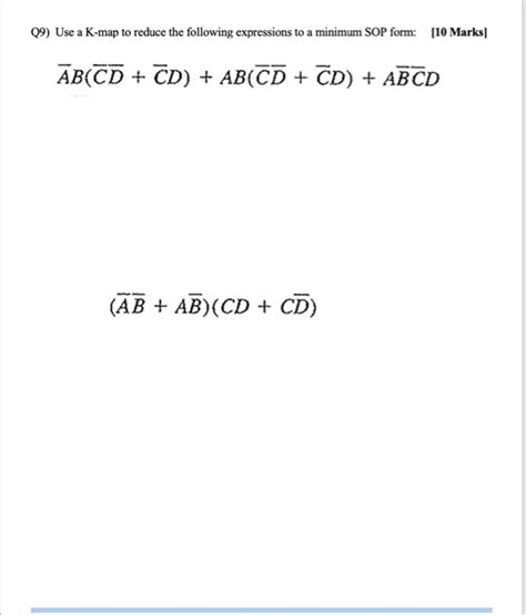 Solved Q Use A K Map To Reduce The Following Expressions Chegg Com