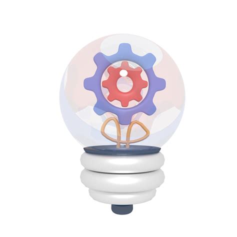 3d Illustration Of Idea Light Bulb Setting 15270814 PNG