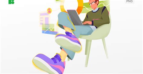 Man Working With Analytics Interface Illustrations Ft Interface