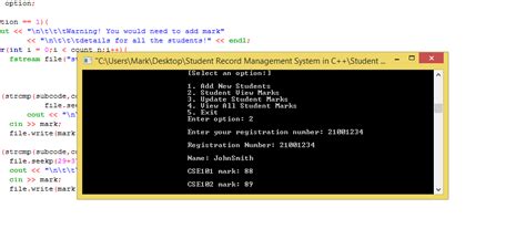 Student Record Management System In C With Source Code Sourcecodester