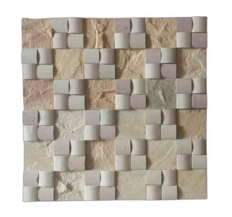 Yellow Pink White Natural Stone Mould Wall Cladding Tiles Thickness