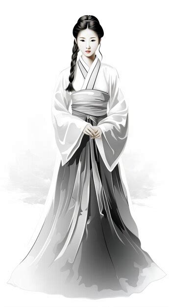 Premium Ai Image A Woman In A White And Black Dress