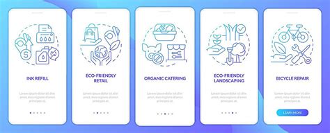 Green Business Ideas Onboarding Mobile App Screen Web Sustainable Presentation Vector Web