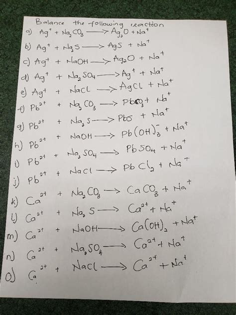Solved After Balancing The Equation Write The Net Ionic Chegg