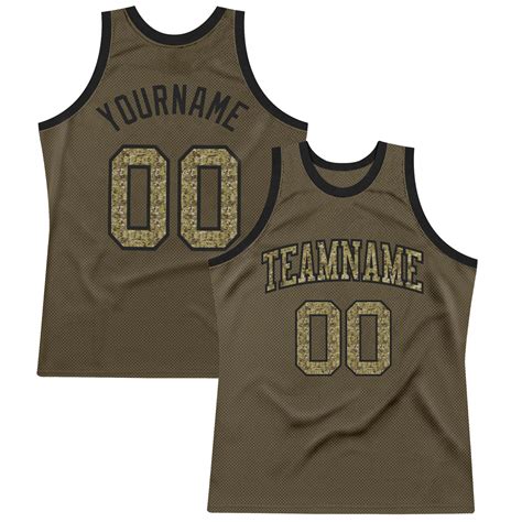 Custom Olive Camo Black Authentic Throwback Salute To Service
