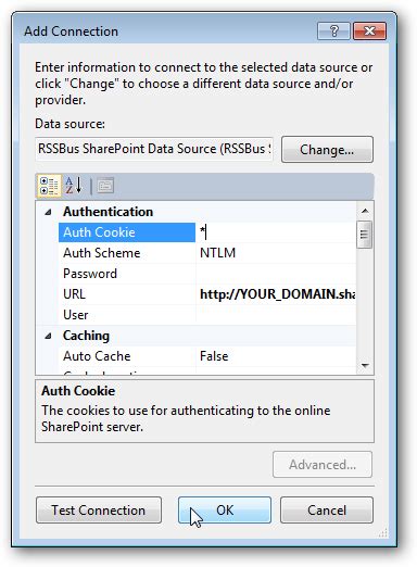 Using Cookie Based Authentication With The Cdata Sharepoint Data Provider