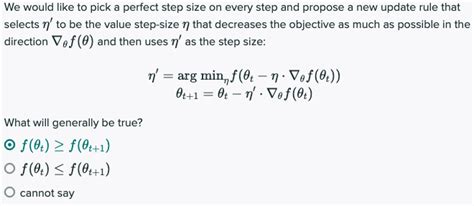 Solved We Would Like To Pick A Perfect Step Size On Every Chegg