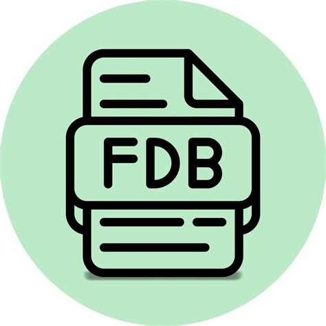 Fdb File Type Icon Files And Document Format Extension With An Outline Style Design And A