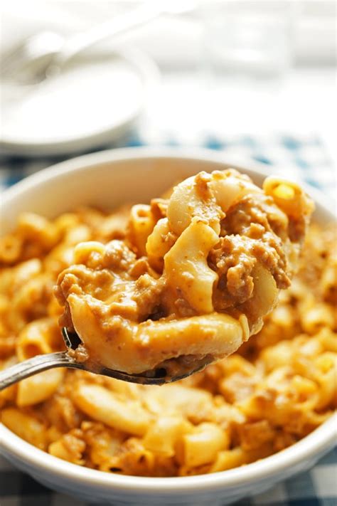 Velveeta Cheese Burger Mac And Cheese The Skinny Pot