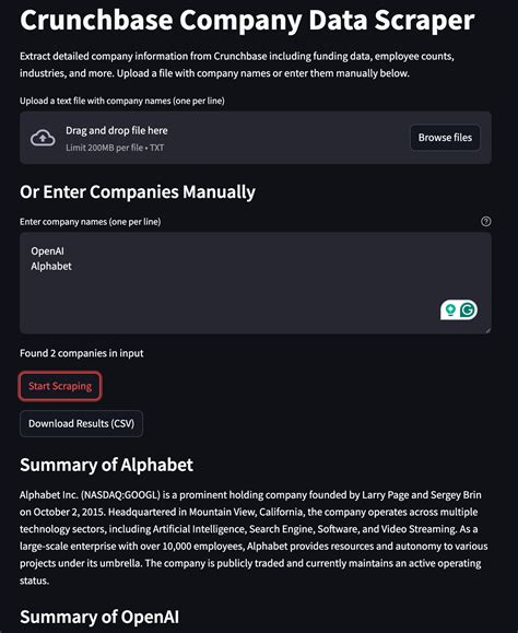 scraping company data and funding information in bulk with firecrawl