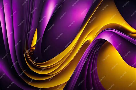 Fond Décran Vague Abstrait Violet Et Jaune Fond Jaune Et Violet Couleur Violet Et Jaune Photo