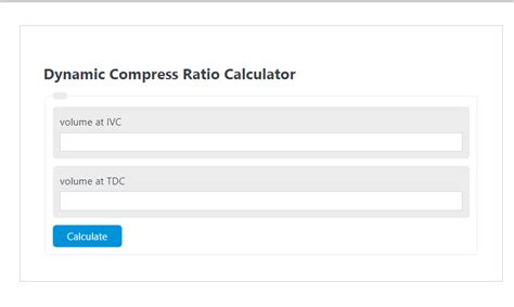 Dynamic Compress Ratio Calculator Calculator Academy