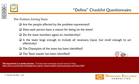 Six Sigma Dmaic Problem Solving Process And Tools Ppt Slide Deck