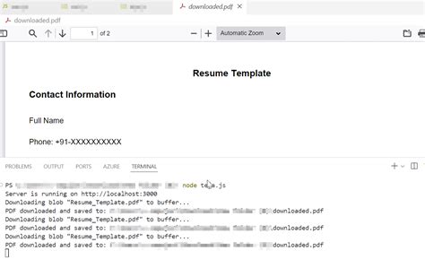 node js post method getting blank pdf using download to buffer from