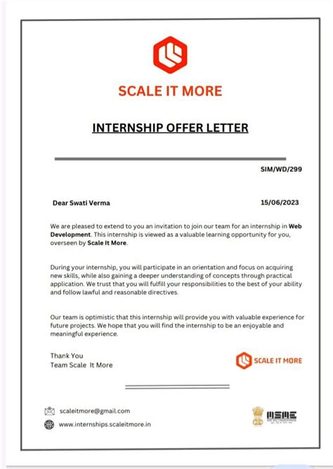 Swati Verma On Linkedin Internship Scaleitmore