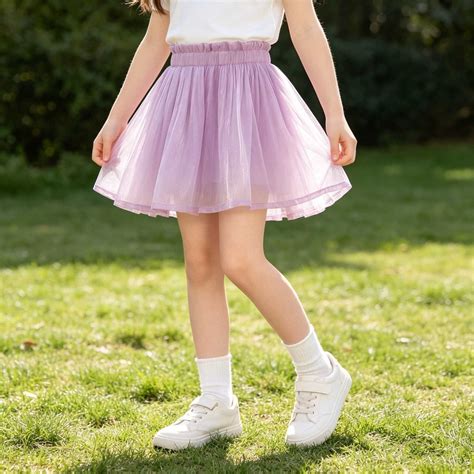 Atoguta Tulle Skirts For Girls Purple A Line Skirt With Built In Shorts