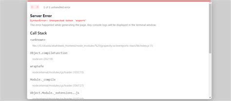 Unexpected Token Export Error Activereportsjs Developer Mescius