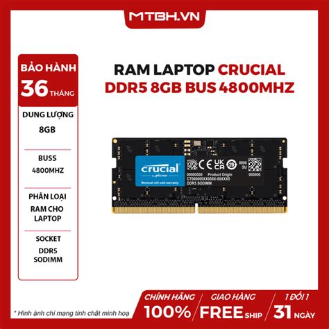 Ram Laptop Crucial Ddr5 8gb Bus 4800mhz Máy Tính Biên Hòa