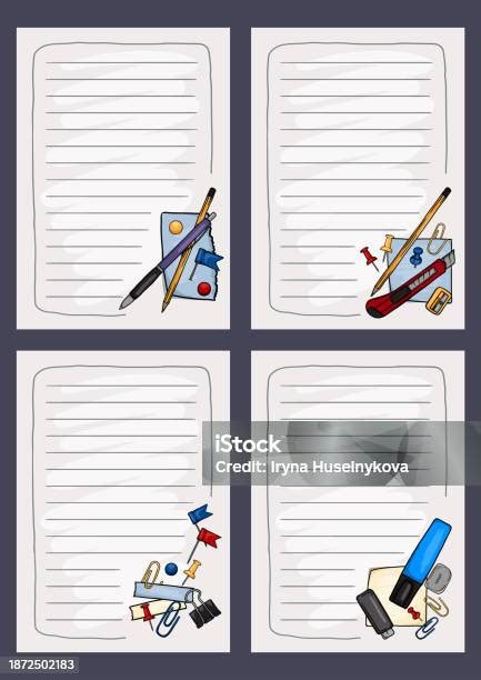 편지지와 찢어진 종이가 있는 공책과 일기의 빈 페이지의 템플릿 0명에 대한 스톡 벡터 아트 및 기타 이미지 0명 Usb 메모리 가위 Istock
