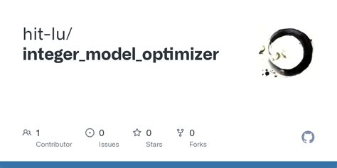 Github Hit Lu Integer Model Optimizer