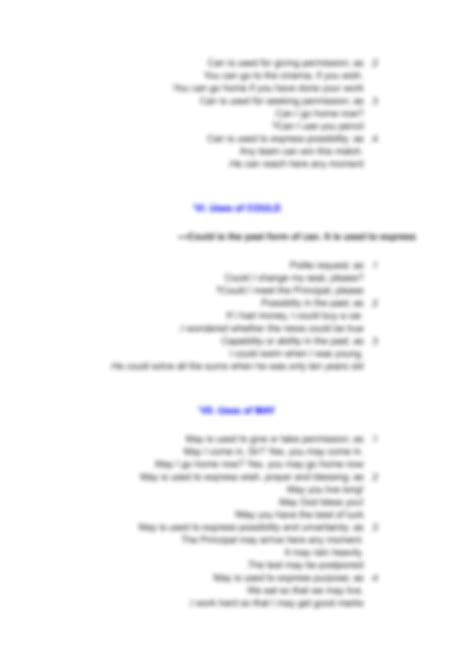 Solution Modals Exercises For Class 6 Cbse With Answers English