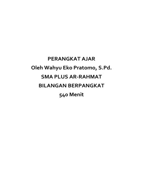 Modul Ajar Eksponen Kelas X Pdf