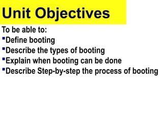Computer Computer Booting Topic Two Ppt Operating Systems Computer Software And Applications