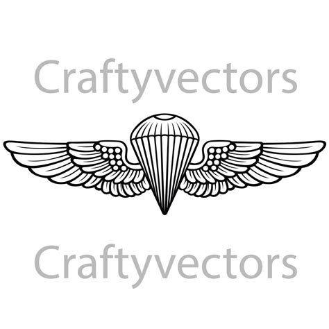 Navy Parachutist Badge Vector File Crafty Vectors