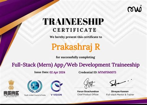 Prakash Raj R On Linkedin Mernstack Javascript Webdevelopment Maiyyam Certification