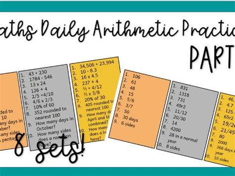 Differentiated Daily Arithmetic Practice Slides Part 1 Teaching Resources