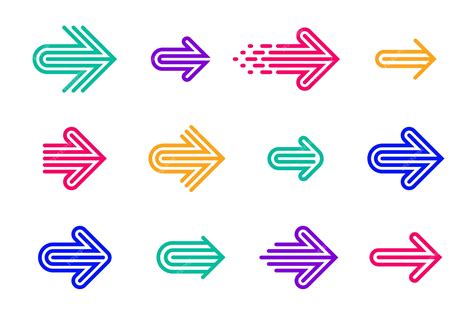 Premium Vector Linear Arrow Logos Vector Set Collection Of Arrows Symbols For Use As Icons Or
