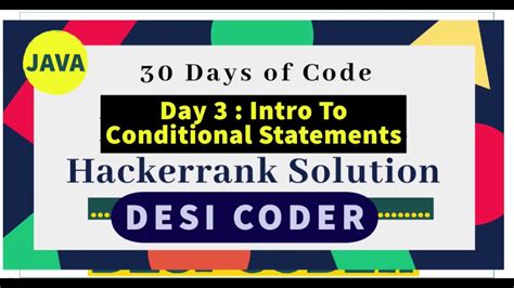 Day 3 Conditional Statement30 Days Of Codehackerrankprogramming