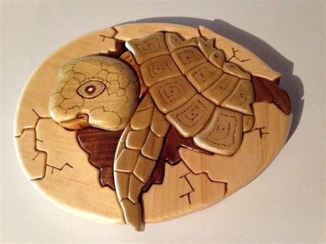 Wood Intarsia Turtle Hatchling Etsy