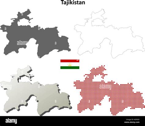Tajikistan Outline Map Set Stock Vector Image And Art Alamy