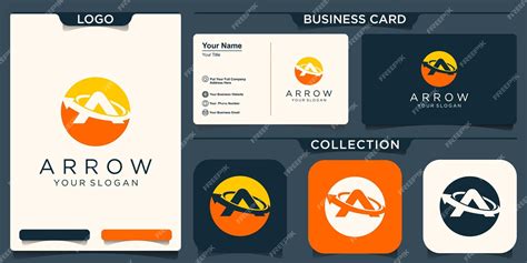 편지 A 화살표 로고 디자인 템플릿 영감 프리미엄 벡터