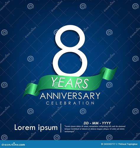8th Years Elegance Anniversary Celebration Logo Isolated With Green