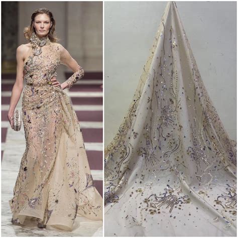 Luxury Fashion Show Lace Fabric Shinning Sequins Lace Fabric Etsy