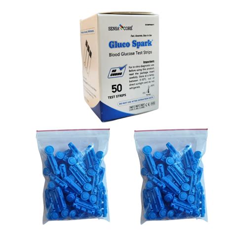 Glucospark 50 Strips And 100 Sterile Twisted Lancets Combo Compatible