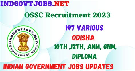 Ossc Recruitment 2023 197 Various Best Job Vacancy
