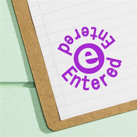 Self Inking Round Entered Entered Stamp Office Stamp Engineer Seal