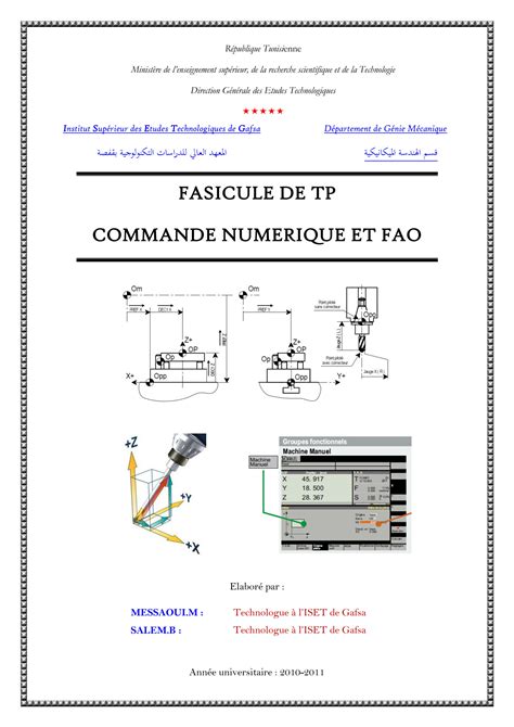 SOLUTION Tp Commande Num Rique Et Fao Studypool