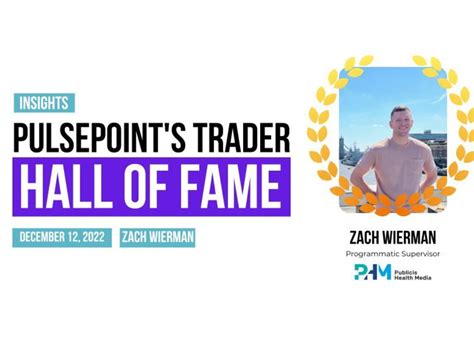 In Pulsepoint Zach Wierman Named To Trader Hall Of Fame Phm Perspectives