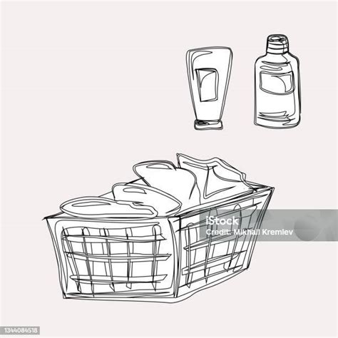 집 아파트에서 청결과 주문 청소 세척을 위한 장비 및 수단 가전 제품 세탁기 진공 청소기 양동이 격리된 벡터 개체입니다 가사